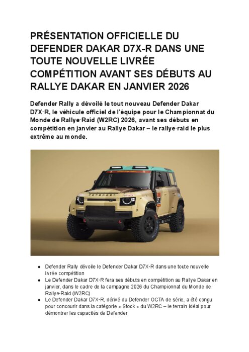 Defender Rally a dévoilé le tout nouveau Defender Dakar D7X‑R | AM Today